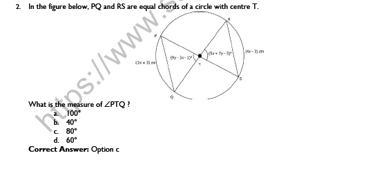 CBSE Class 9 Mathematics Circles Worksheet Set A